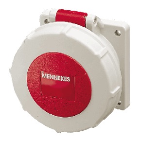 240A | Mennekes | Red 415V 32A 5Pin Panel Mounted Socket | IP67 Rated ...