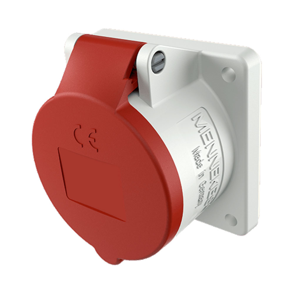 3451 | MENNEKES | Red 400V 32A 5pin Panel Socket | 32A Panel Socket ...
