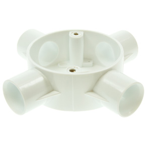 25mm PVC Conduit Intersection / 4 Way Box White | Conduit Accessories ...