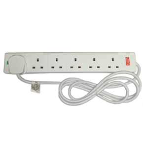 6GEXT2MSURGE | 6 Gang Extension Lead | Surge Protected | 2m | Superlec ...