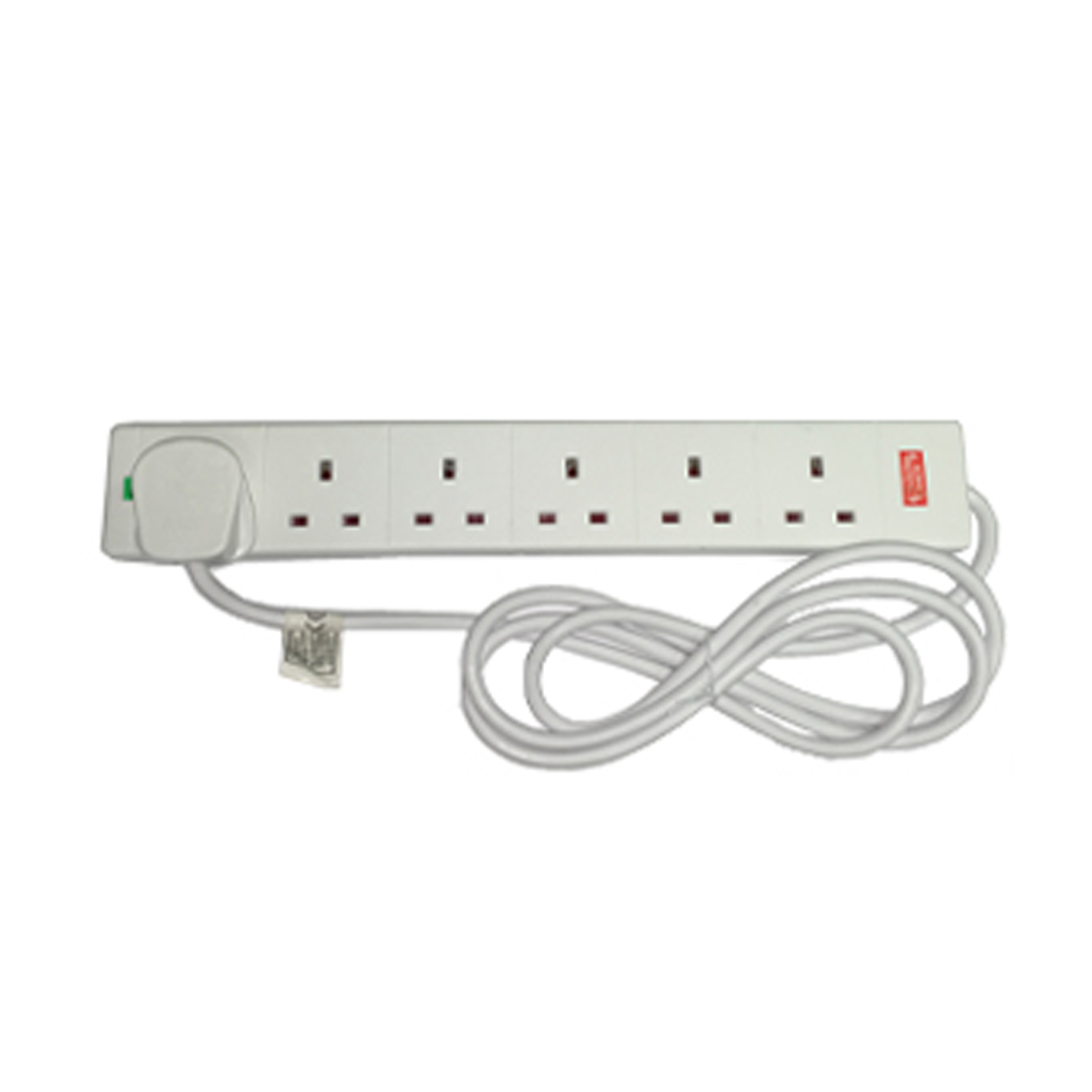 6GEXT5MSURGE | 6 Gang Extension Lead | Surge Protected | 5m | Superlec ...