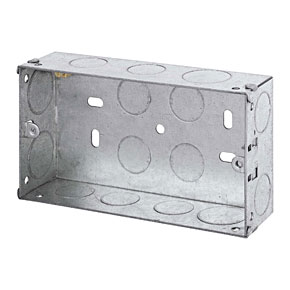 7390G | 35mm 2 Gang Galvanised Steel Socket Box | Superlec Direct
