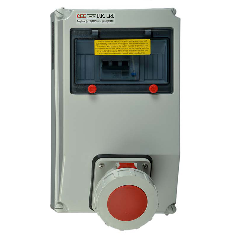 880548 | CEENORM | Red 415v 63amp 3p+n+e switched interlock with rcd ...