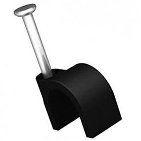 9RCB | 9mm Black Round Cable Clips | 100 pack | Superlec Direct
