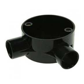 A25B | 25mm PVC Conduit Angle Box Black | Superlec Direct