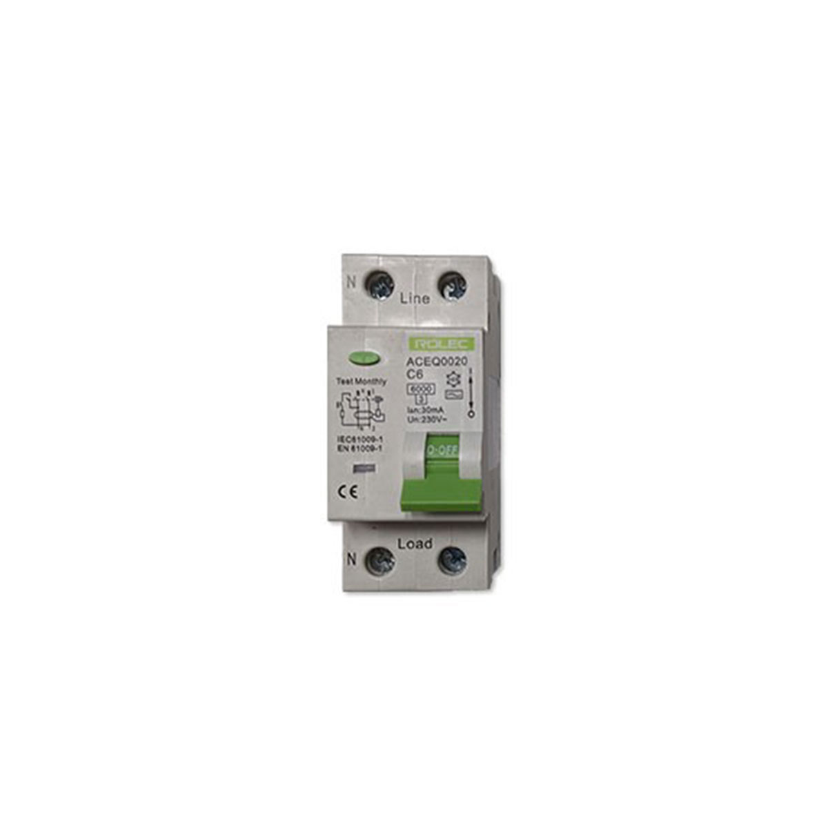 Rolec | ACEQ0110 | RCBO SP+N Type A 16Amp 30Ma 2 Module | Superlec Direct