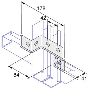 CF25 | 6 Hole U Bracket M14 Holes to fit Double 41 x 41 Channel Hot ...