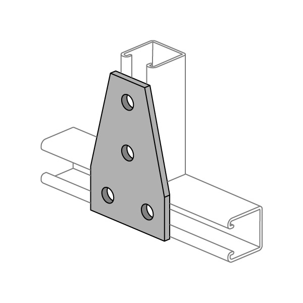 CF9 | Flat Gusset Tee 4 Hole | HDG | Channel Bracket | Superlec Direct