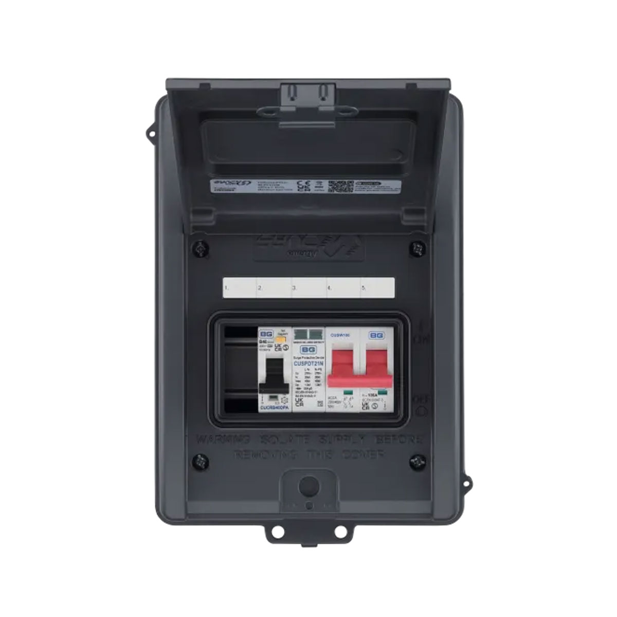 BG | CFEV5RDA-01 | EV Charger 5 Module IP65 Grey 40a Type A DP RCBO ...