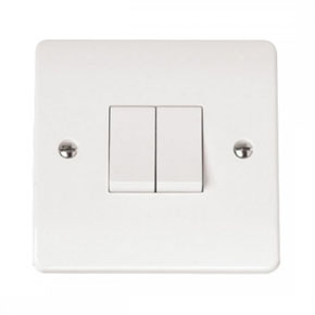 CMA012 | Scolmore | Click Mode 2 Gang 2 Way Plate Switch | Superlec Direct