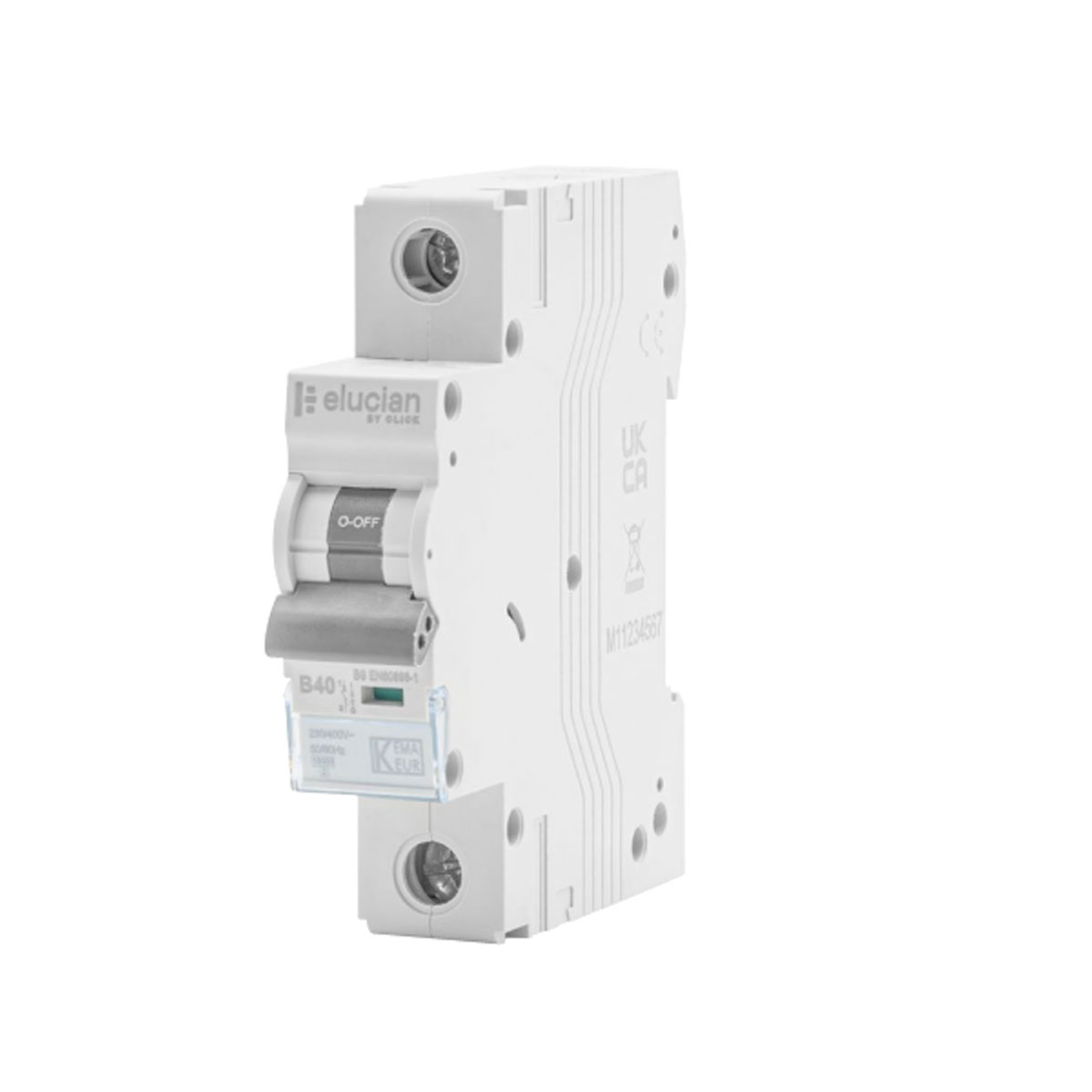 Click | Elucian | CU1MCB40C10 | 40A 1 Pole 10kA C Curve MCB | Superlec Direct
