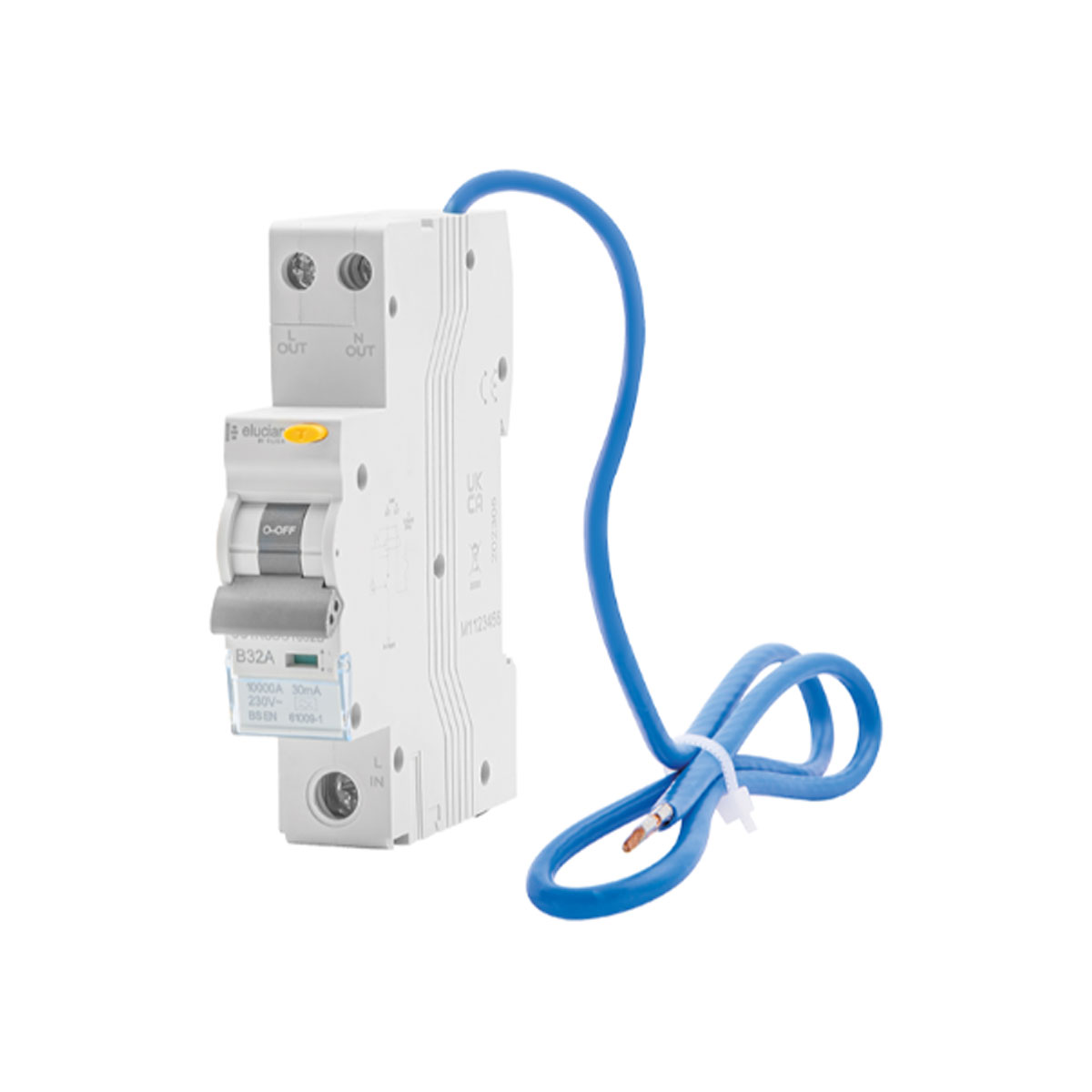 Click | Elucian | CU1RCBO20B10 | 20A 1 Pole + N Type A RCBO 10Ka B Curve 30Ma | Superlec Direct