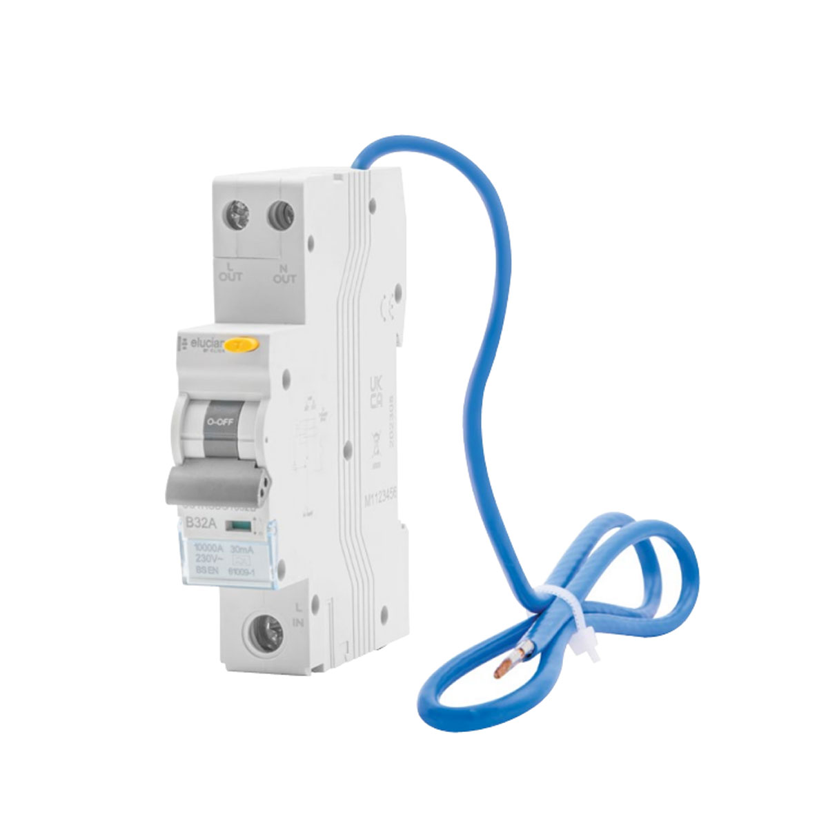 Click Elucian CU1RCBO6C10 6A 1 Pole + N Type A RCBO 10Ka C Curve 30Ma