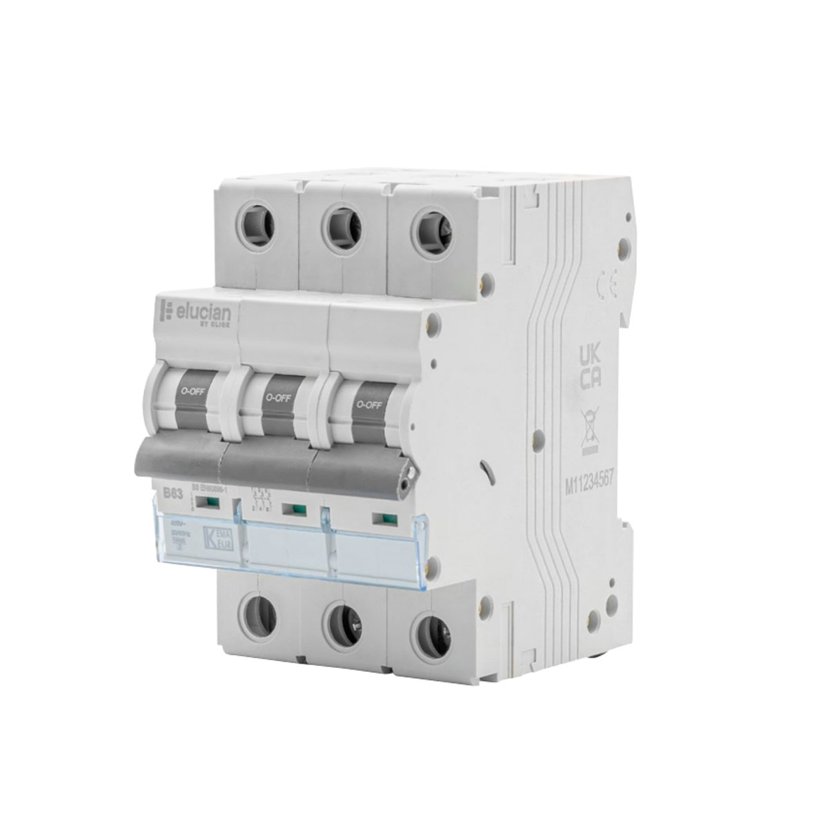 Click | Elucian | CU3MCB20C10 | 20A 3 Pole 10kA C Curve MCB | Superlec Direct