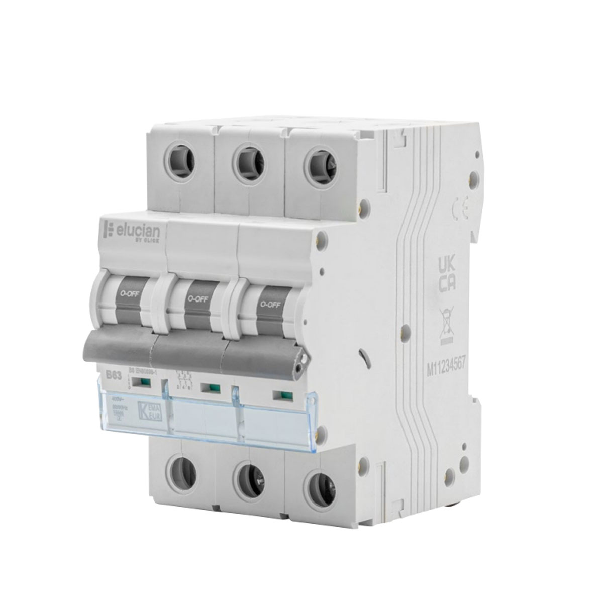Click | Elucian | CU3MCB25C10 | 25A 3 Pole 10kA C Curve MCB | Superlec Direct