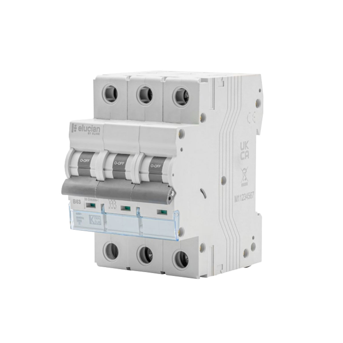 Click | Elucian | CU3MCB50D10 | 50A 3 Pole 10kA D Curve MCB | Superlec Direct