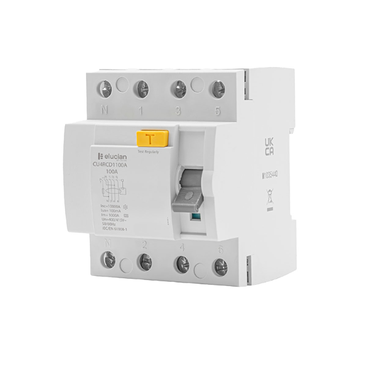 Click Elucian CU4RCD1100A 4 Pole 100A 100MA (TYPE A) RCD | Superlec Direct