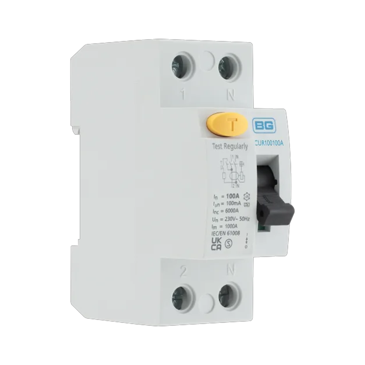 BG Electrical | CUR100100A-01 | Double Pole | RCD | 100mA Type A 100A ...