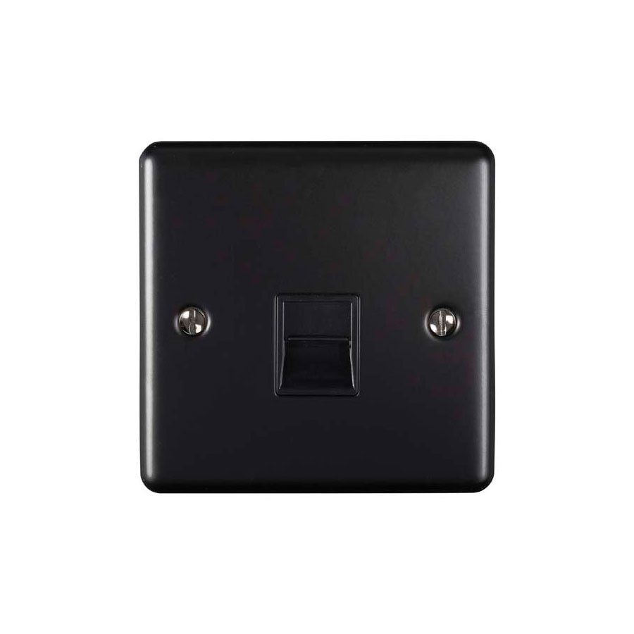 EN1SLMBB | Eurolite | 1 Gang Slave Telephone Socket | Matt Black ...