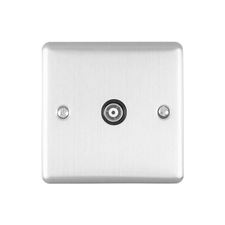 EN1TVSSB | Eurolite | 1 Gang TV Coaxial Socket | Satin Enhance Range ...