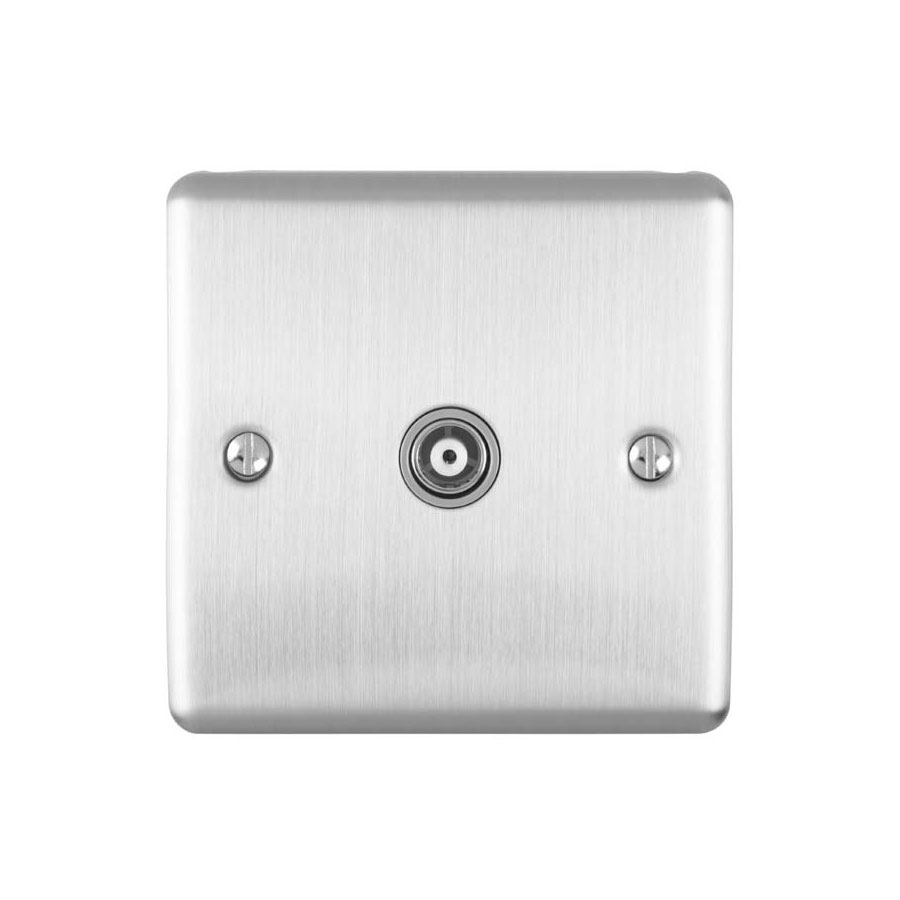 EN1TVSSG | Eurolite | 1 Gang TV Coaxial Socket | Satin Enhance Range ...