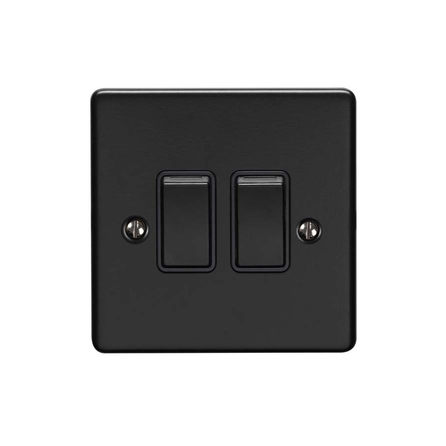 EN2SWMBB | Eurolite | 2 Gang 10A 2Way Switch | Matt Black Enhance Range ...