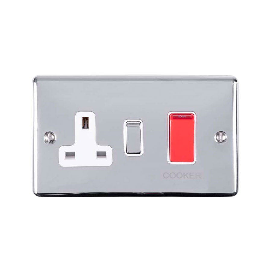 EN45ASWASPCW | Eurolite | 45A DP Switch with 13A Socket | Polished ... EN45ASWASPCW | Eurolite | 45A DP Switch with 13A Socket | Polished ...