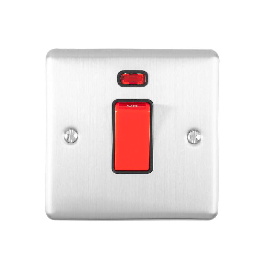 EN45ASWNSSSB | Eurolite | 1 Gang 45A DP Switch with Neon | Satin ... EN45ASWNSSSB | Eurolite | 1 Gang 45A DP Switch with Neon | Satin ...