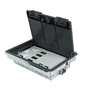CED 3 COMPARTMENT FLOOR BOX C/W X1 2G S/W SOCKET AND X1 4G DATAPLATE ...