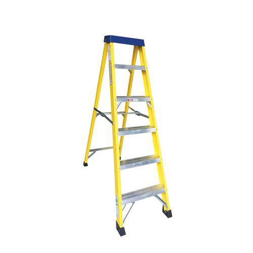 FLS6 | Deligo | Yellow Fibreglass Non-Slip 6-Step Ladder | Max Load ...