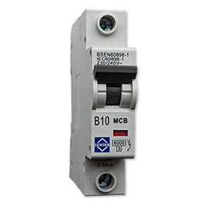 G06-1B10 | Type B Miniature Circuit Breaker 10 Amp 6 Ka Mcb | Lewden | Superlec Direct