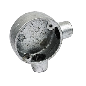 G2157 | 20mm Galvanised Angle Box | Conduit Accessories | Superlec Direct