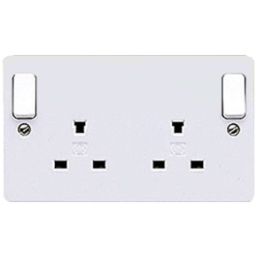 K1246WHI | MK | 13amp 2 Gang double pole non standard switch | White ...