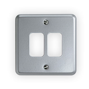 K3492ALM | MK | 2 Module Front plate | Metal Module Plate | 1 Gang ...