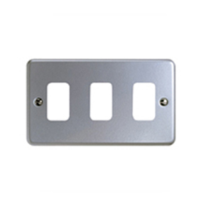 K3493ALM | MK | 3 Module Front plate | Metal Module Plate | 2 Gang ...