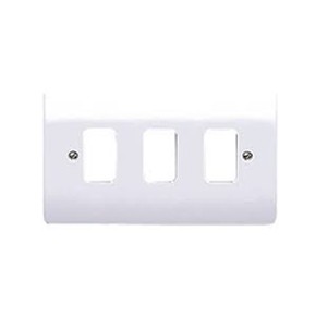 K3633WHI | MK | 3 Module Front Plate | Metal Module Plate | 1 Gang ...