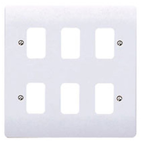 K3636 | MK | 6 Module Front plate | Metal Module Plate | 2 Gang Front ...