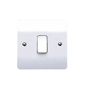 K4870WHI | MK | 10amp Single gang 1 Way Plate switch | White 1-way 1 ...