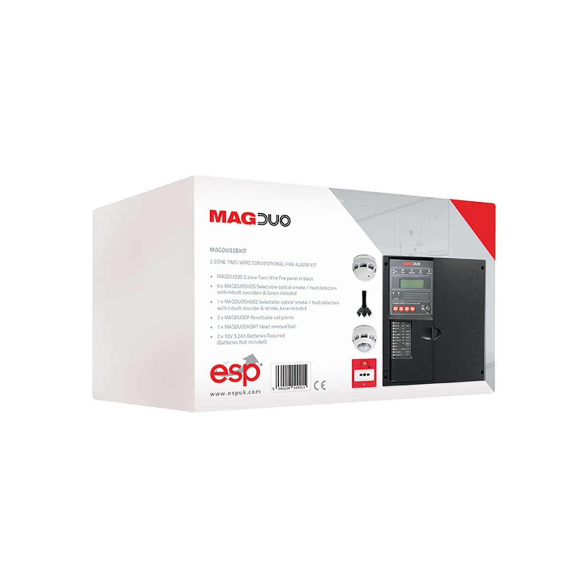 ESP | MAGDUO2BKIT | 2 Zone 2 Wire Conventional Fire Alarm Kit - Black ...