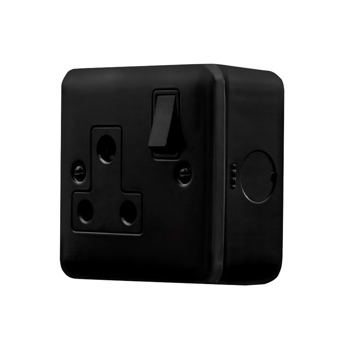 Scolmore Click Mcp034bk 15a Switched Round Pin Socket Outlet Black Superlec Direct