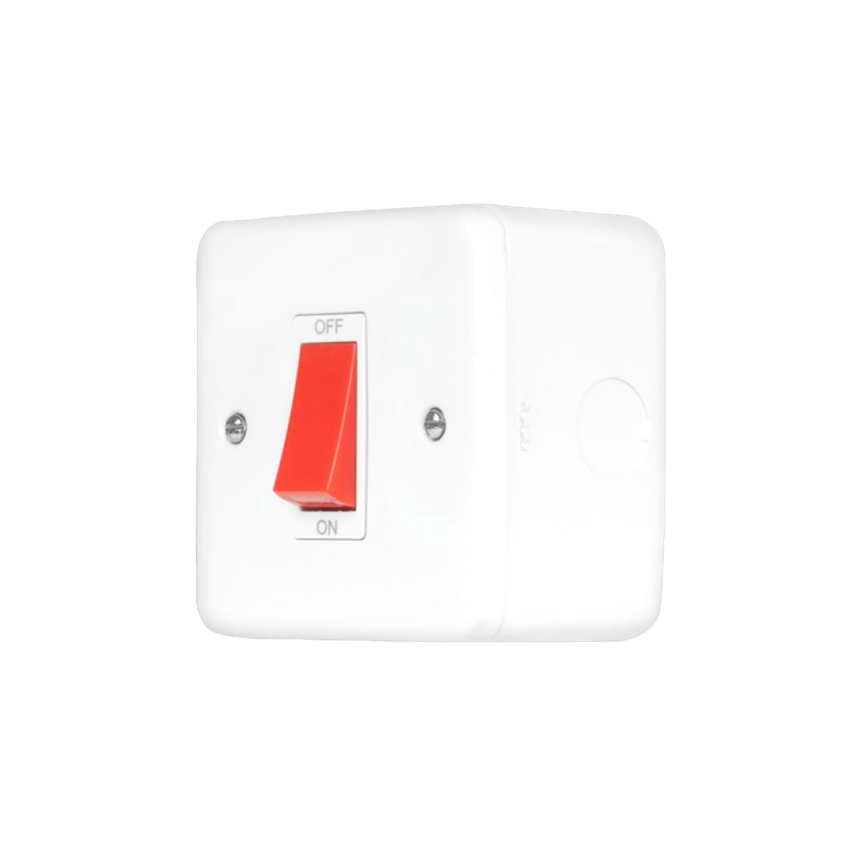 Scolmore | Click | MCP200PW | 50A 1 Gang Double Pole Plate Switch ...