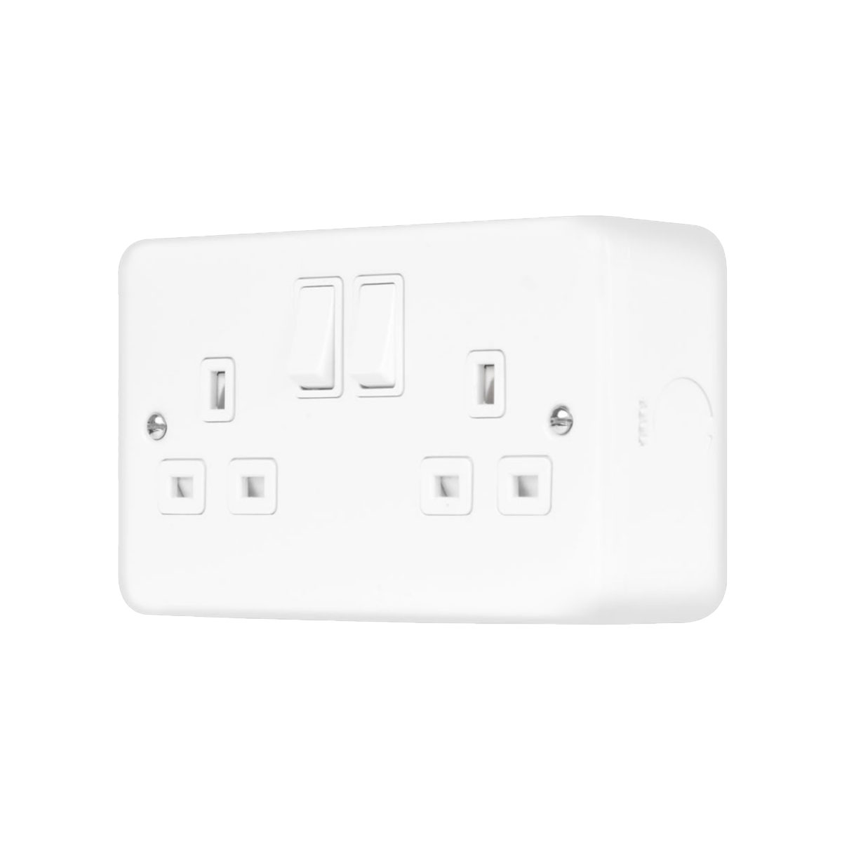 Scolmore Click Mcp536pw 13a 2 Gang Double Pole Switched Socket Outlet Polar White