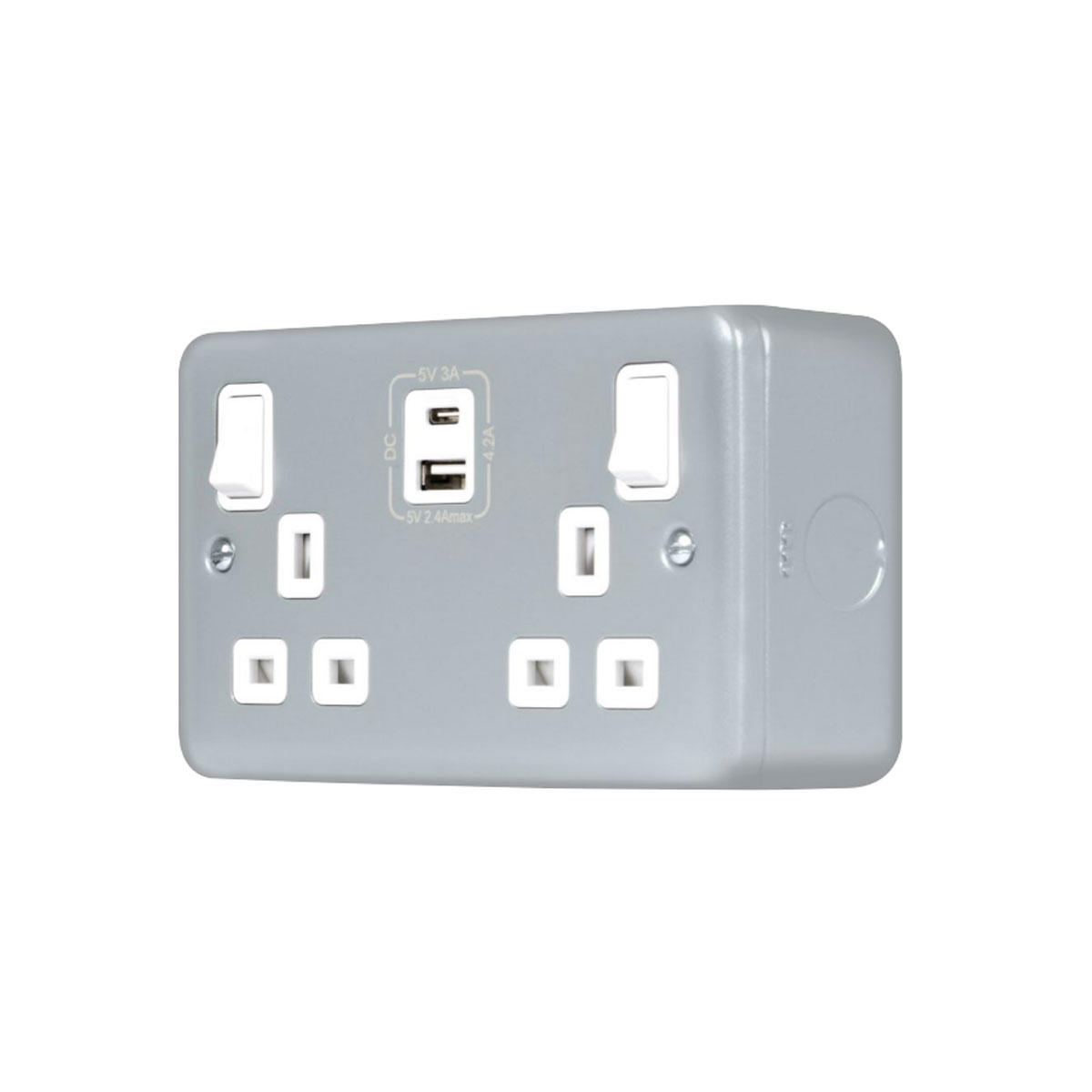 Click | Scolmore | MCP586 | 13A 2 Gang Switched Socket Outlet with Type ...