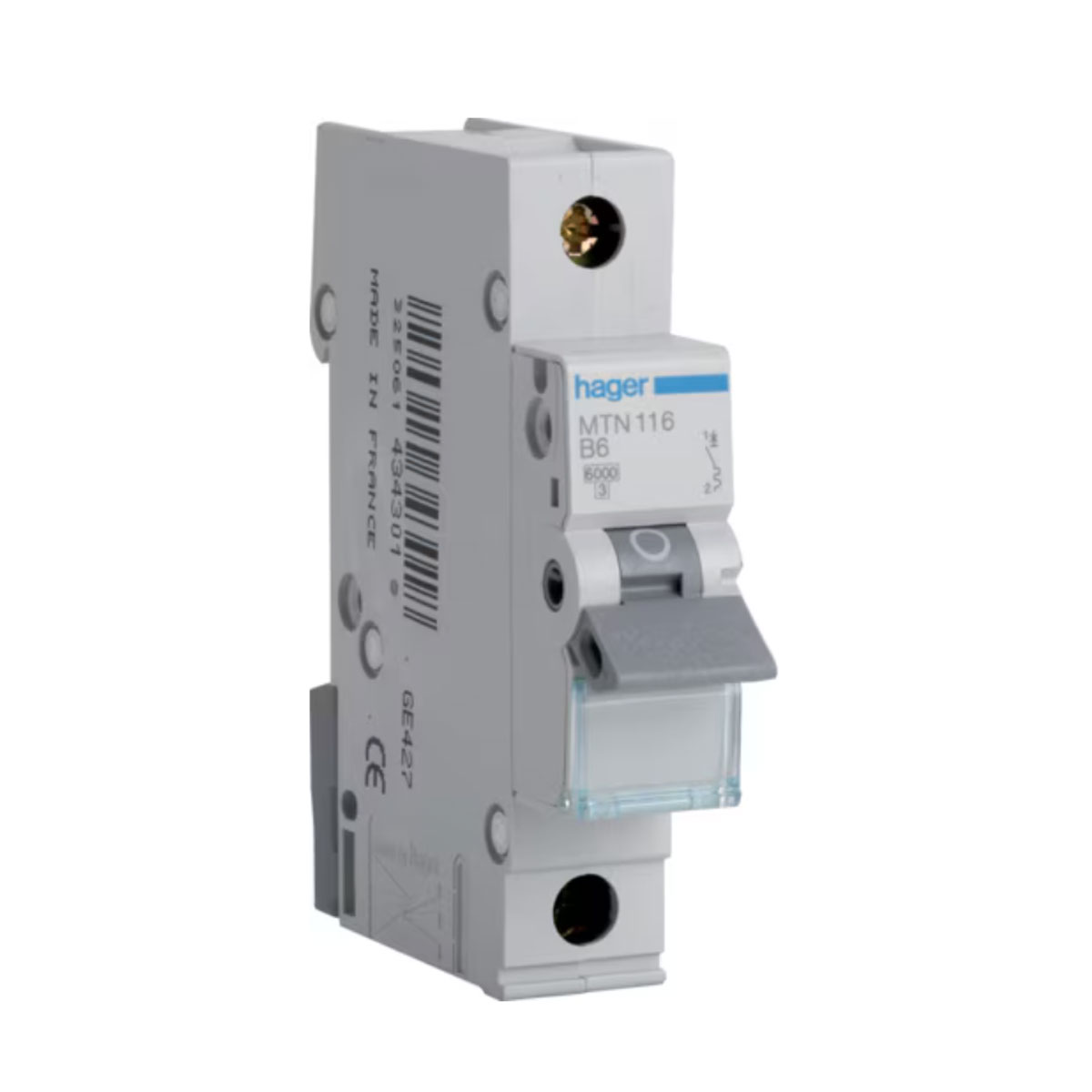 Hager | MTN116 | 16A Single Pole 6kA B Curve MCB | Superlec Direct