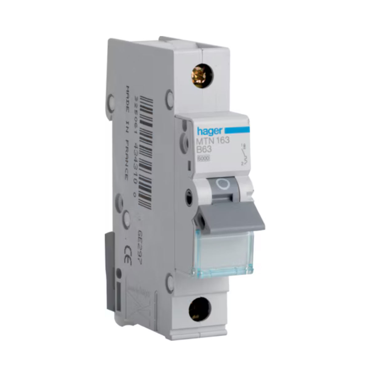 Hager | MTN163 | 63A Single Pole 6kA B Curve MCB | Superlec Direct