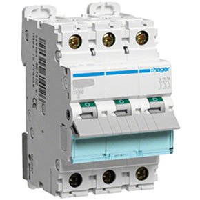 NBN363A | HAGER | Triple Pole MCB - 63AMP | Type B MCB | Electrical Modules | 63 amp MCB ...