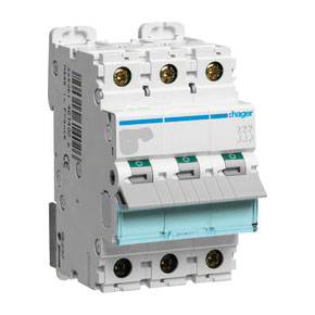 NDN332A | HAGER | Triple Pole MCB - 32AMP | Type D MCB | Electrical Modules | 32 amp MCB ...