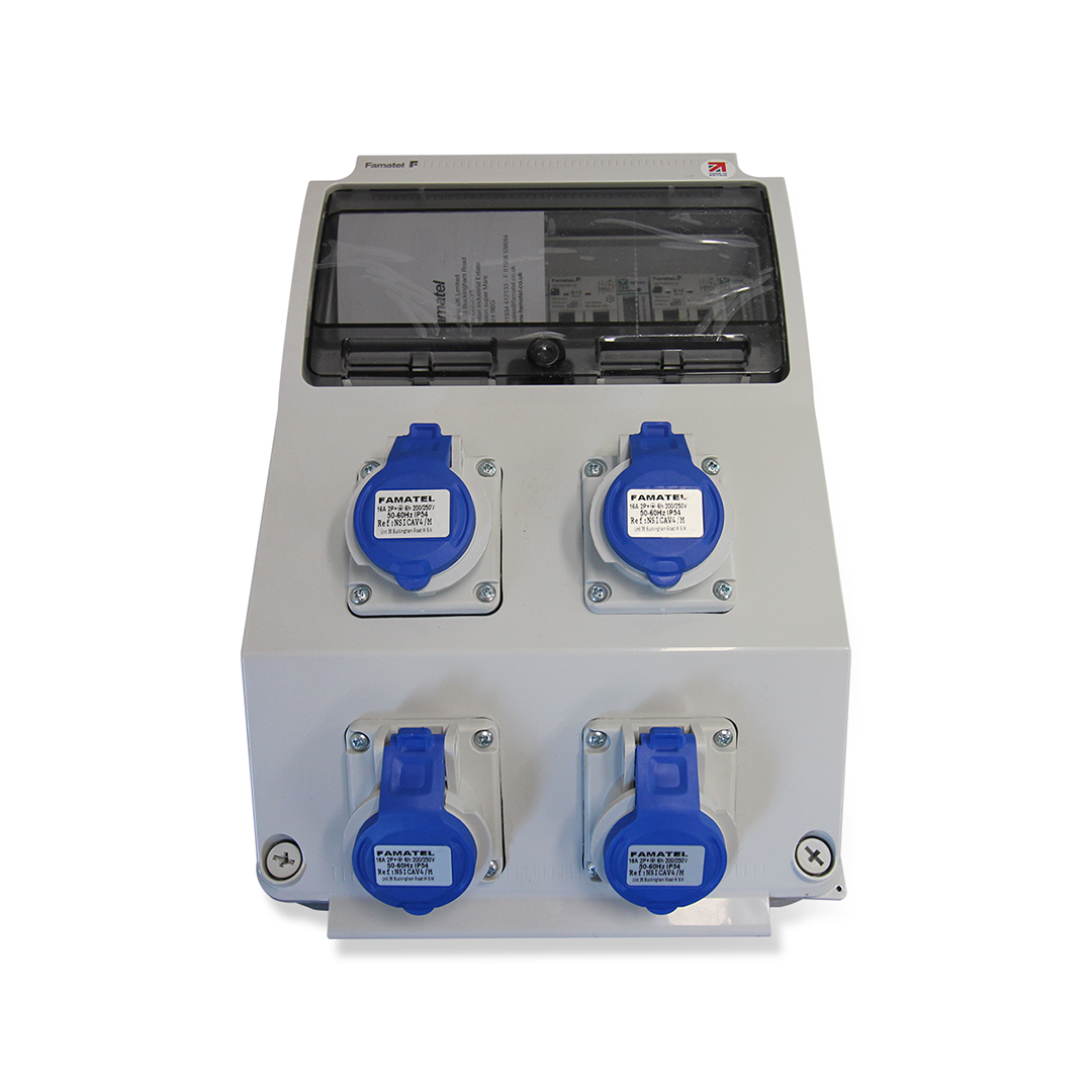 Famatel NSICAV4/LK Switch Socket 4 Gang 16A 3P 240V IP54 lockable ...