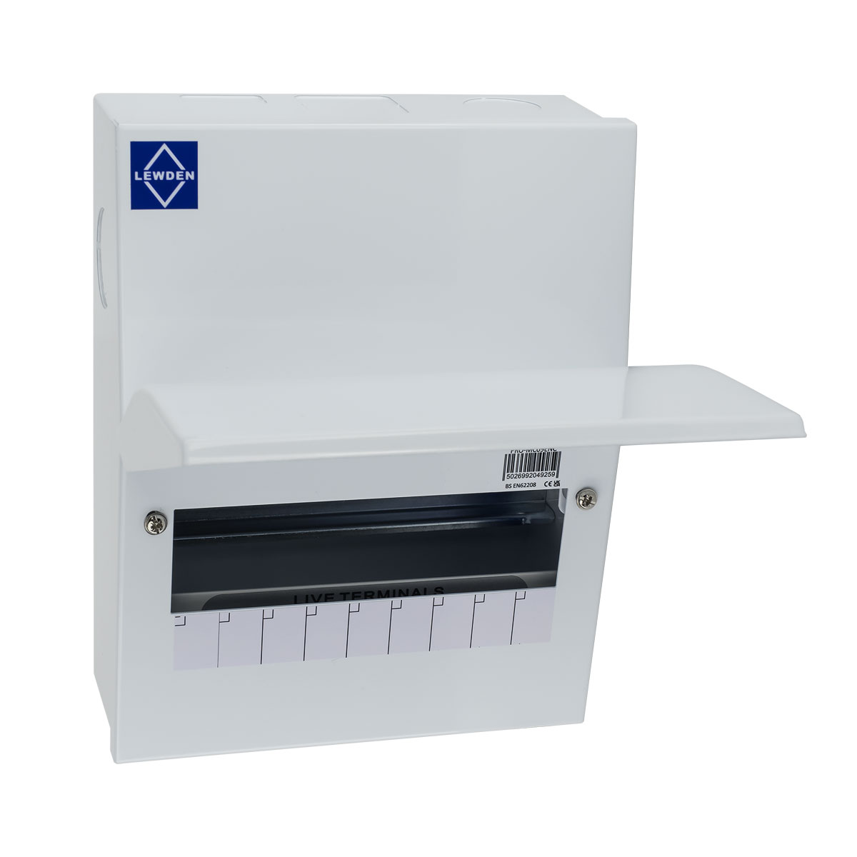 PRO-MC09ENC | LEWDEN | 9 Module Metal enclosure | White Fuseboard | 9 ...