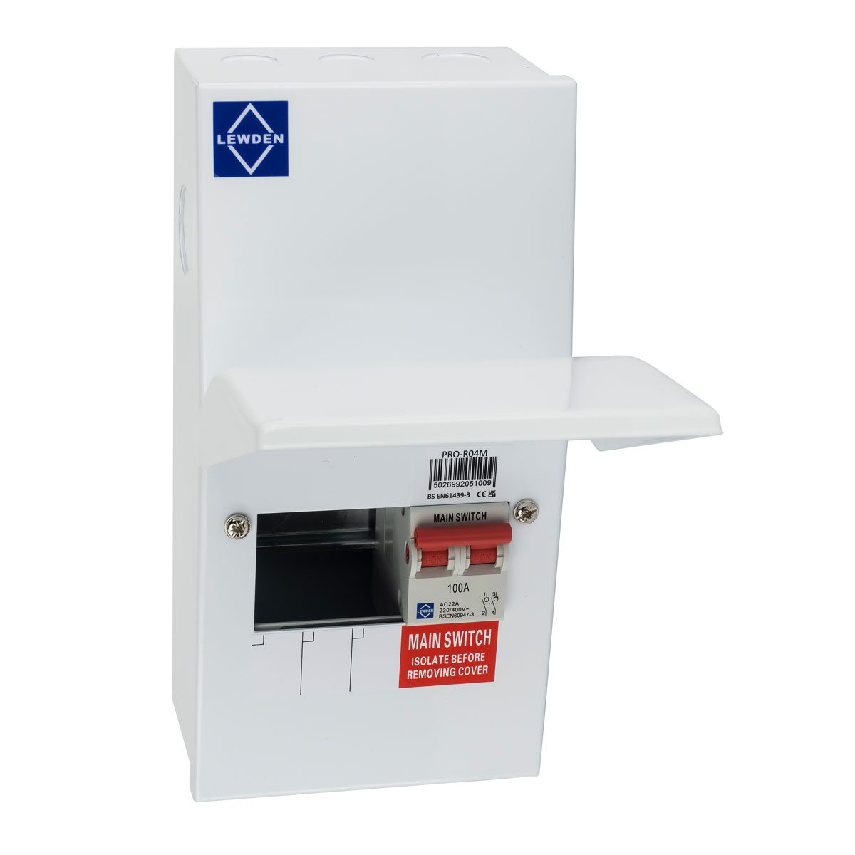 PRO-MX04M | Lewden | 100A 4 Way Modular Metal Mainswitch Enclosure ...